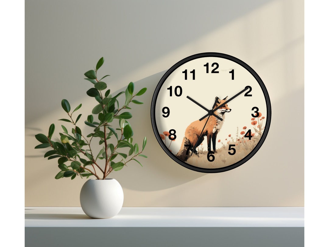 Red Fox Wall Clock | Cottage Core Wall Decor | Woodland Nursery Decor ...