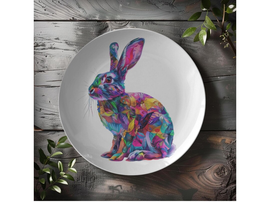 Bunny Plate Set | Rabbit Dinner Plate | Bunny Dinnerware | Rabbit Lover ...
