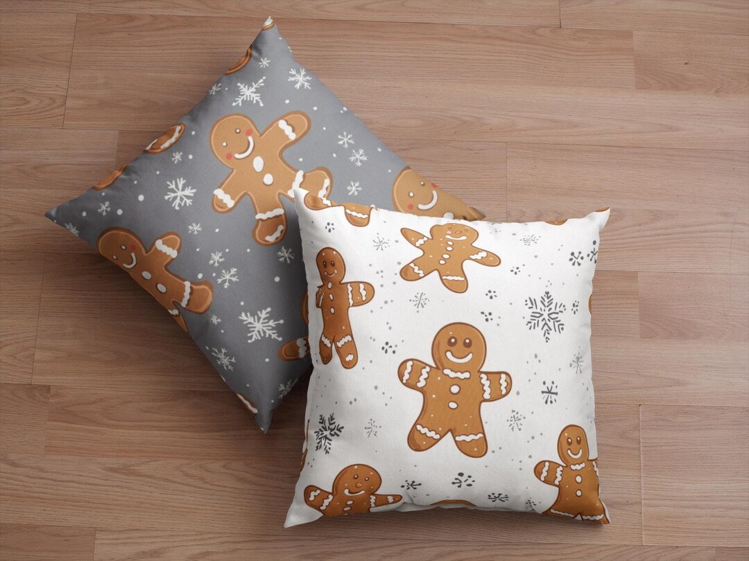 Gingerbread Man Throw Pillow | Cozy Christmas Decor | Festive Christmas ...