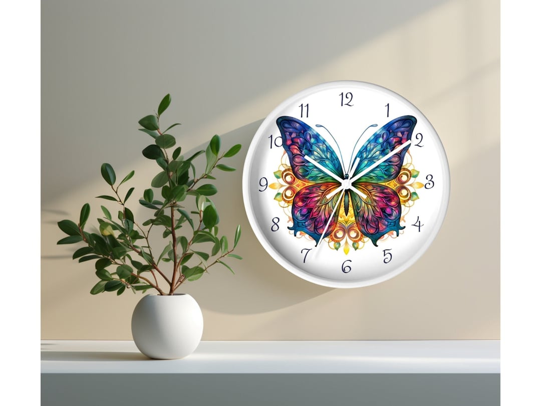 Butterfly Wall Clock | Butterfly Clock Gift | Butterfly Wall Decor ...