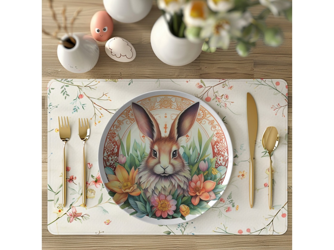 Easter Plates Set | Easter Dinnerware | Easter Bunny Plate | Easter ...