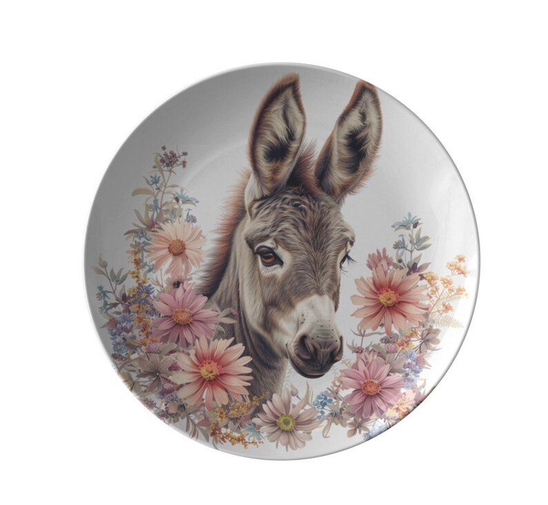 Farmhouse Donkey Plate | Floral Farm Donkey Plate Set | Country Farm ...