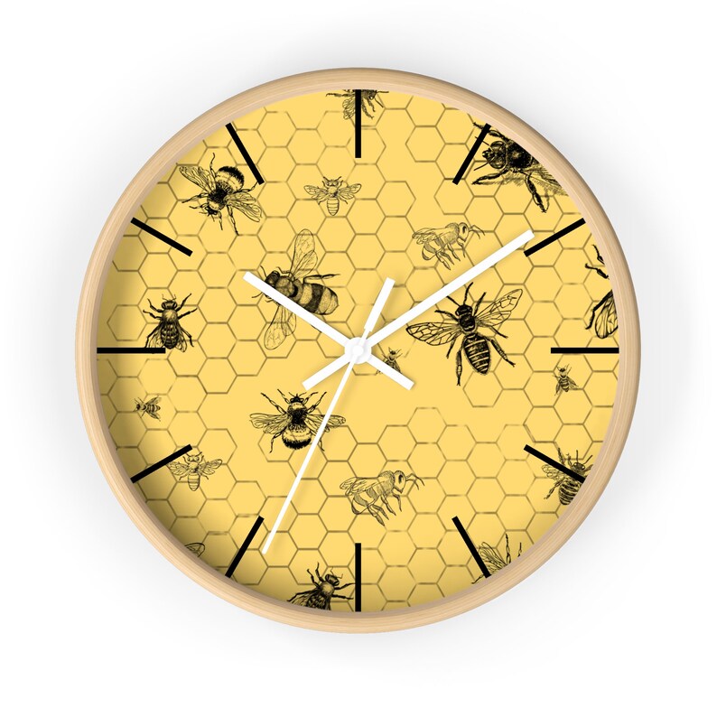 Bee and Honeycomb Wall Clock | Cute Bees Clock | Gift for Bee Lovers ...