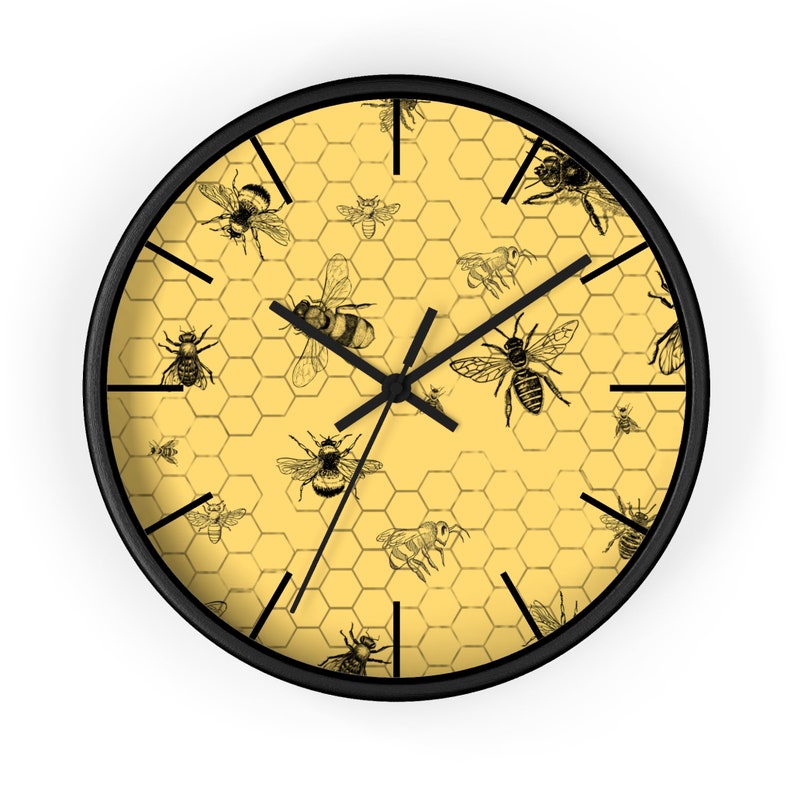 Bee and Honeycomb Wall Clock | Cute Bees Clock | Gift for Bee Lovers | Beehive Clock | Clock ...