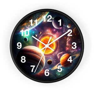 Outer Space Wall Clock | Solar System Clock | Planets Wall Clock ...