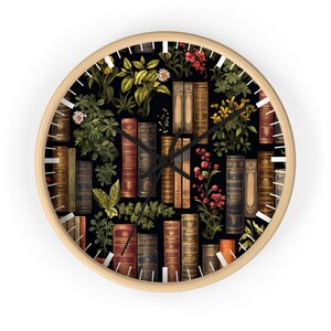 Book Clock Gift | Reader Clock | Gift for Book Lovers | Flowers and ...