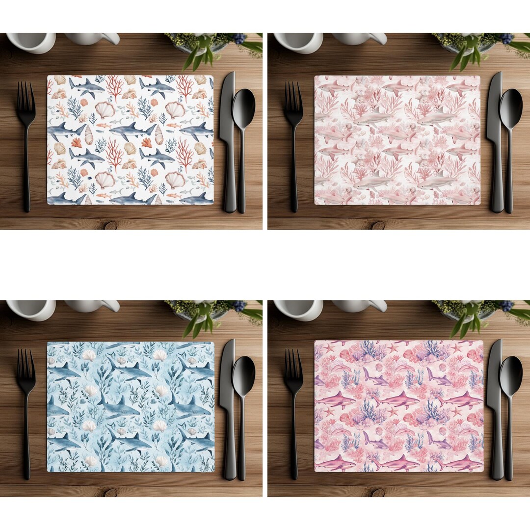 Shark Placemat | Ocean Themed Placemat | Shark Dining Table Decor ...