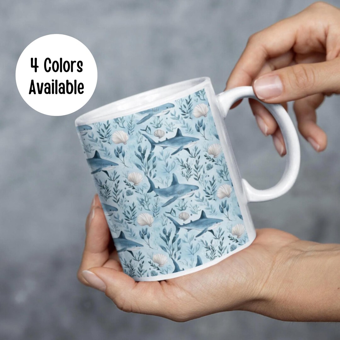 Shark Mugs | Ocean Themed Mug | Sea Animal Mug for Shark Lover | Shark ...