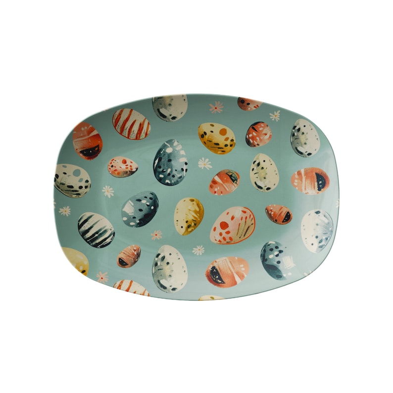 Blue Easter Egg Platter | Happy Easter Decor for Dinner Party | Easter ...