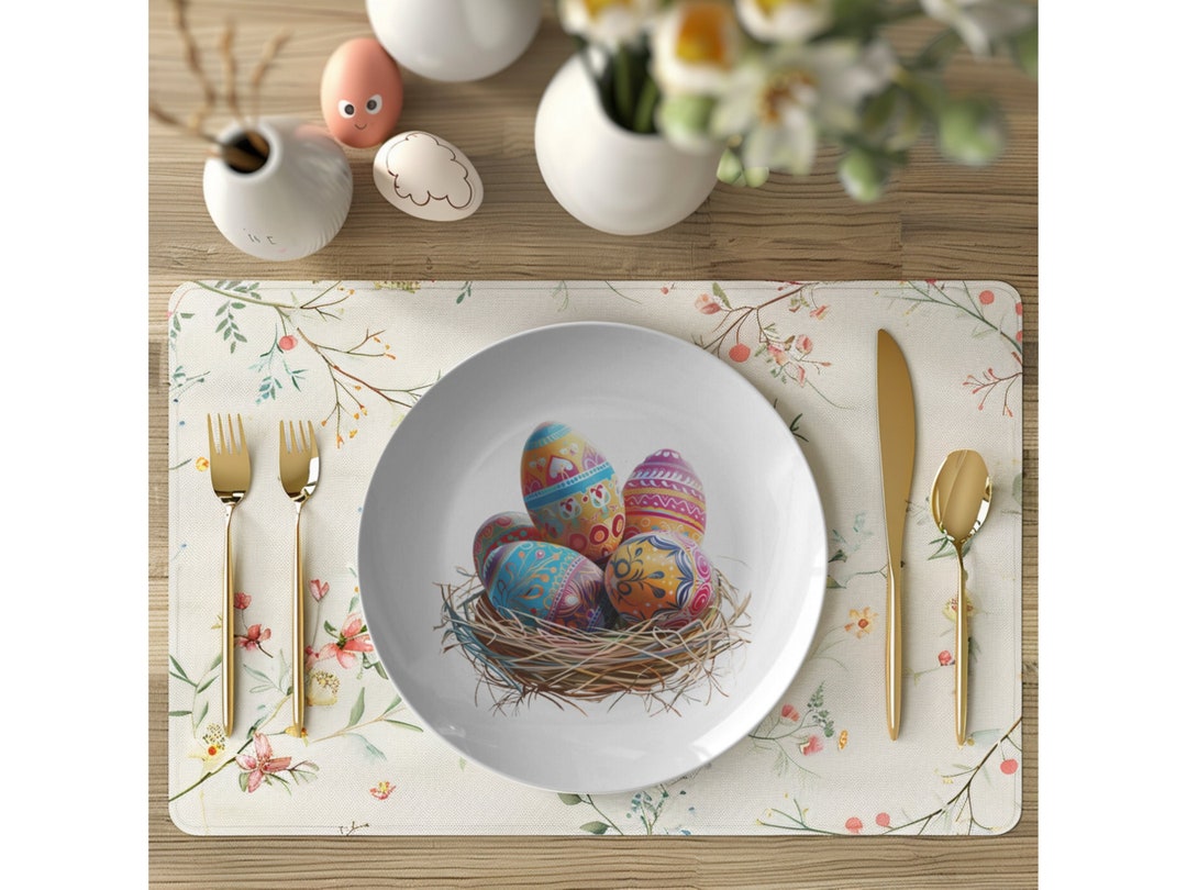 Easter Plates Set | Easter Dinnerware | Easter Eggs Plate | Easter ...