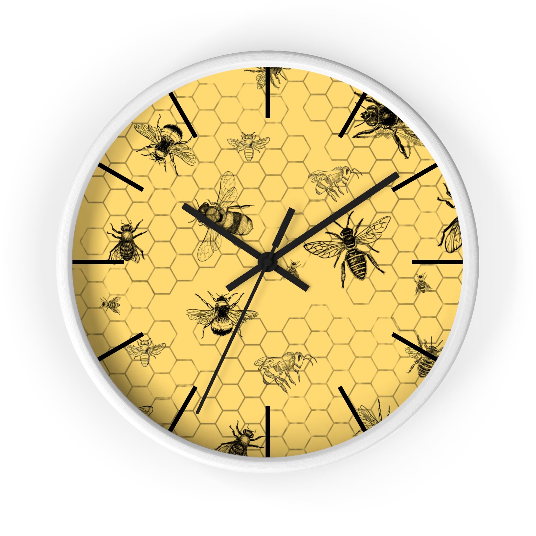 Bee and Honeycomb Wall Clock | Cute Bees Clock | Gift for Bee Lovers ...
