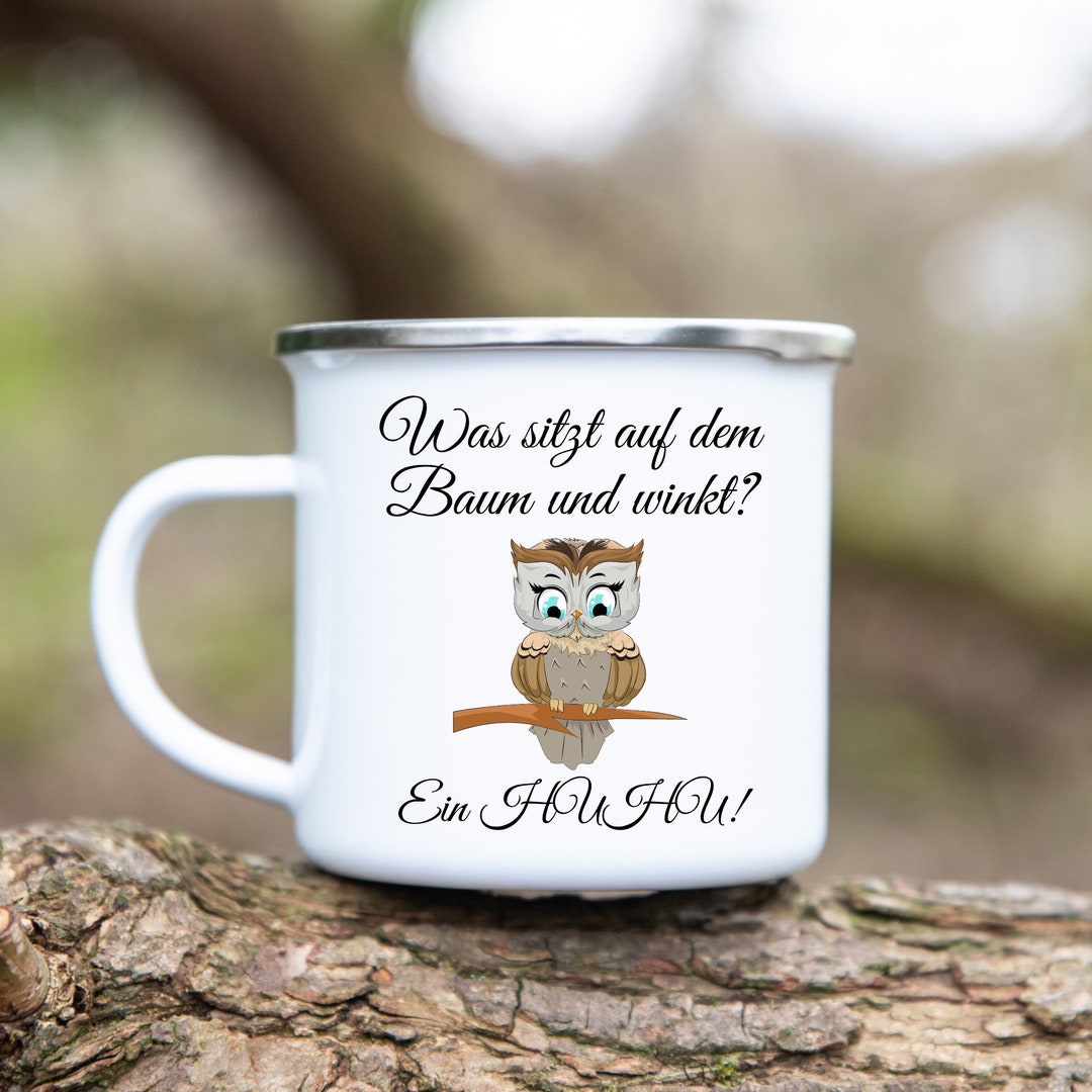 What's on the Tree Waving A Huhu Enamel Cup silver - Etsy