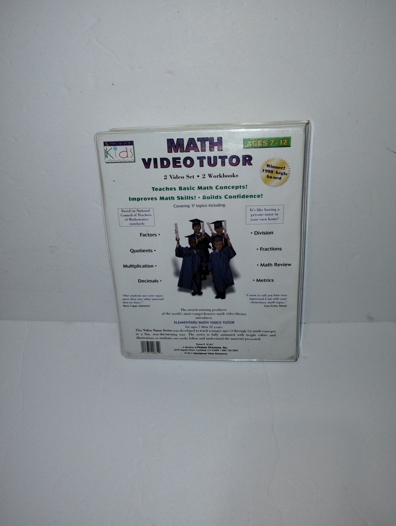 Smart Kids Math Video Tutor Level 2 VHS Only & Phonics Level 3 VHS ...