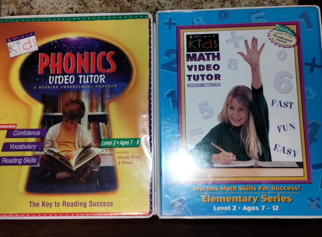 Smart Kids Math Video Tutor Level 2 VHS Only & Phonics Level 3 VHS ...