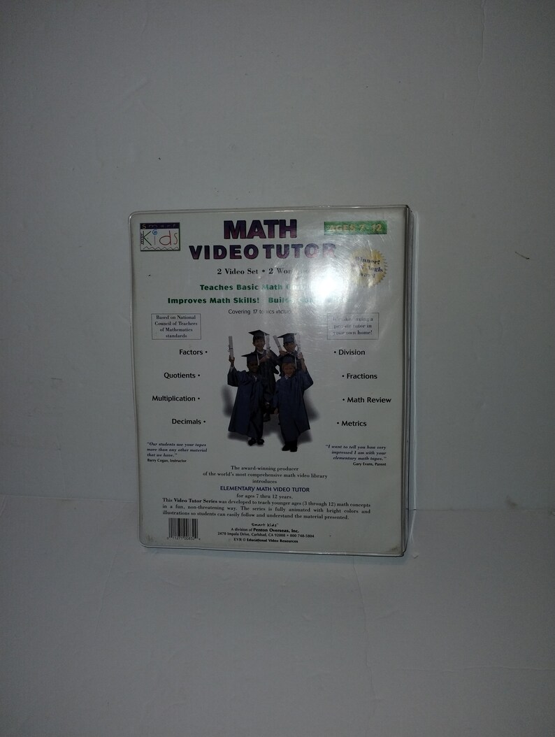 Smart Kids Math Video Tutor Level 2 VHS Only & Phonics Level 3 VHS ...