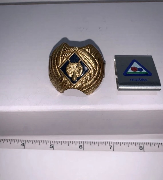 Vintage Cub Scout Scarf Slide Clasp Holder Wolf BSA A… - Gem