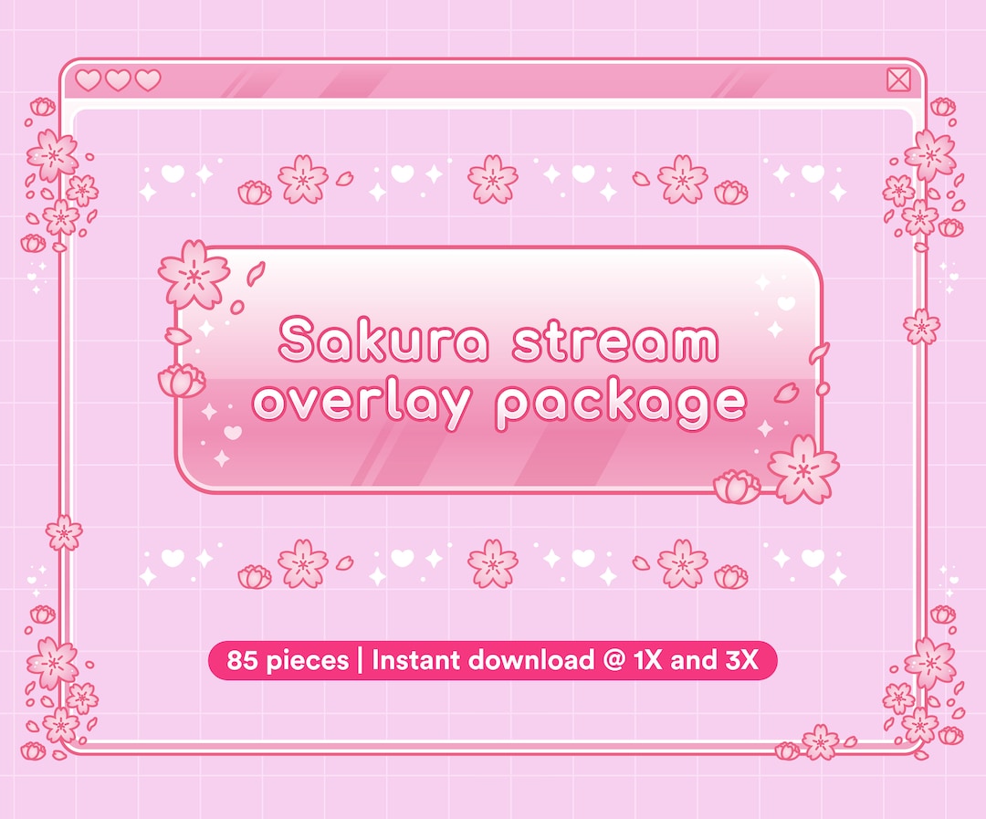 Twitch Sakura Stream Package | Streamer Graphics | Pink Floral ...