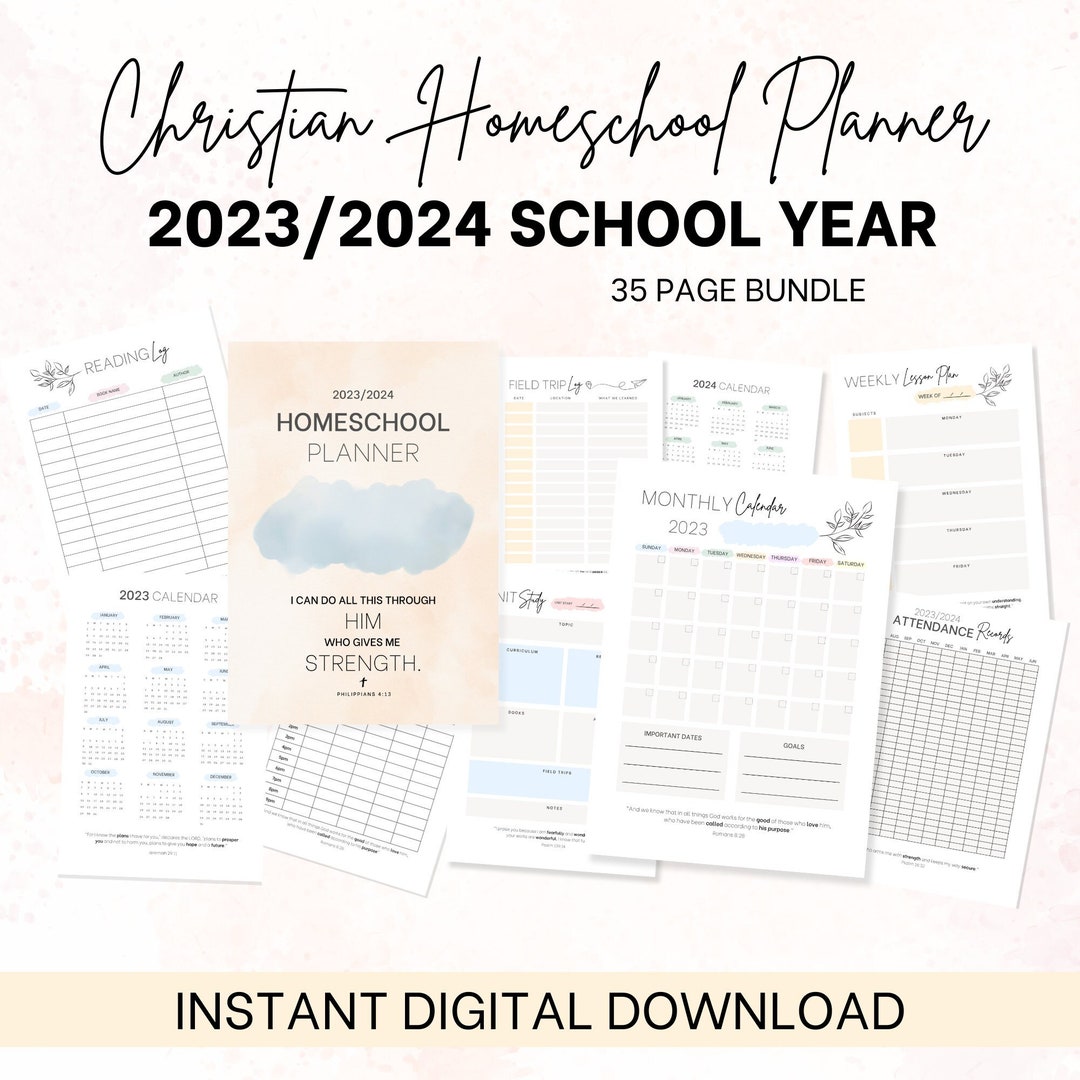 Christian Homeschool Planner BUNDLE, Instant Download, Lesson ...