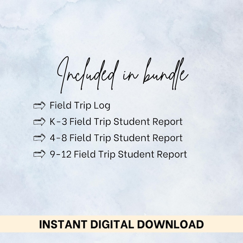 Homeschool Field Trip Log & Report Bundle - INSTANT PDF DOWNLOAD - Etsy