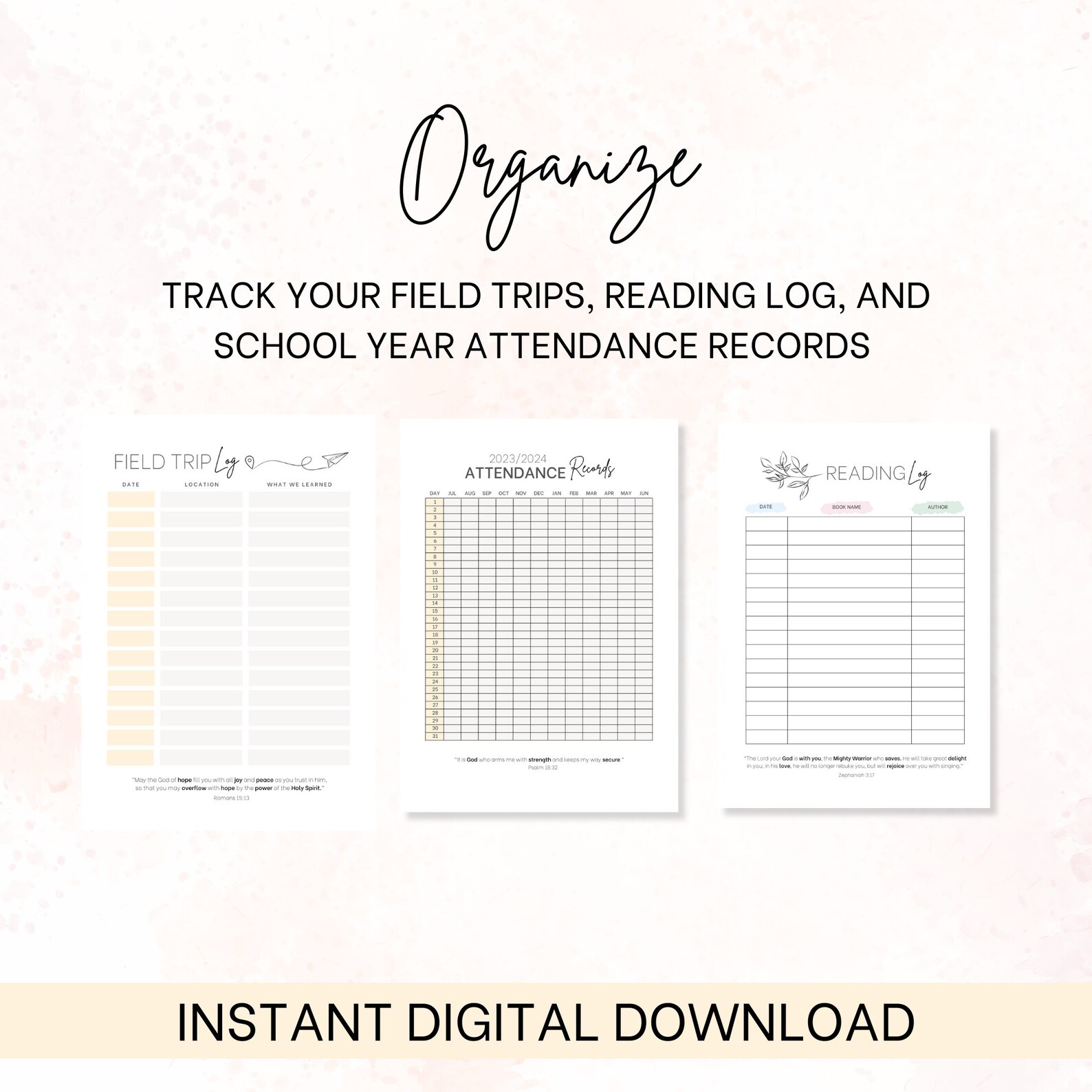 Christian Homeschool Planner BUNDLE, Instant Download, Lesson ...