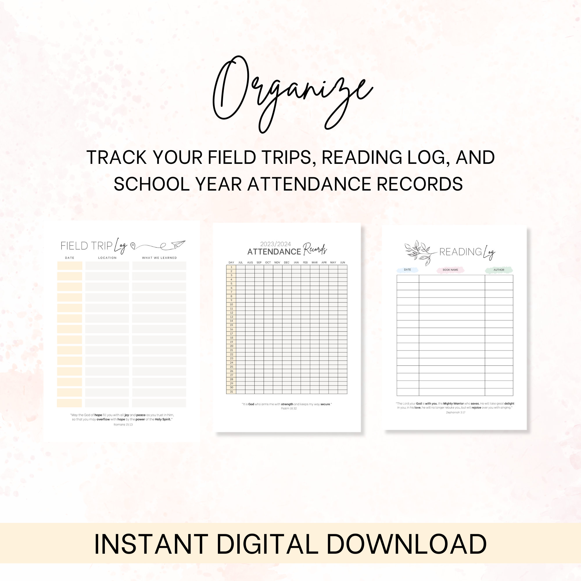 Christian Homeschool Planner BUNDLE, Instant Download, Lesson ...