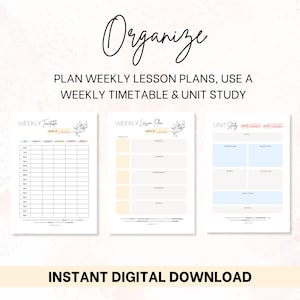 Christian Homeschool Planner - BUNDLE, Instant Download, Lesson ...