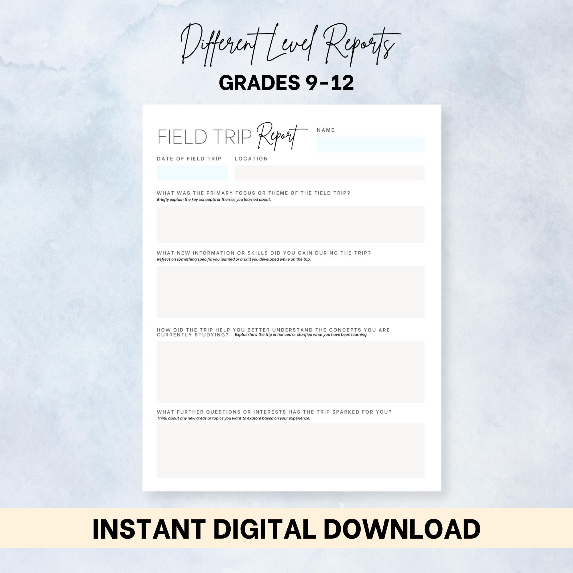 Homeschool Field Trip Log & Report Bundle - INSTANT PDF DOWNLOAD - Etsy