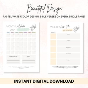 Christian Homeschool Planner - BUNDLE, Instant Download, Lesson ...