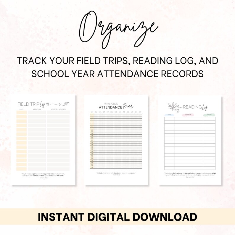 Christian Homeschool Planner - BUNDLE, Instant Download, Lesson ...