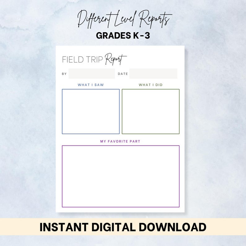 Homeschool Field Trip Log & Report Bundle - INSTANT PDF DOWNLOAD - Etsy