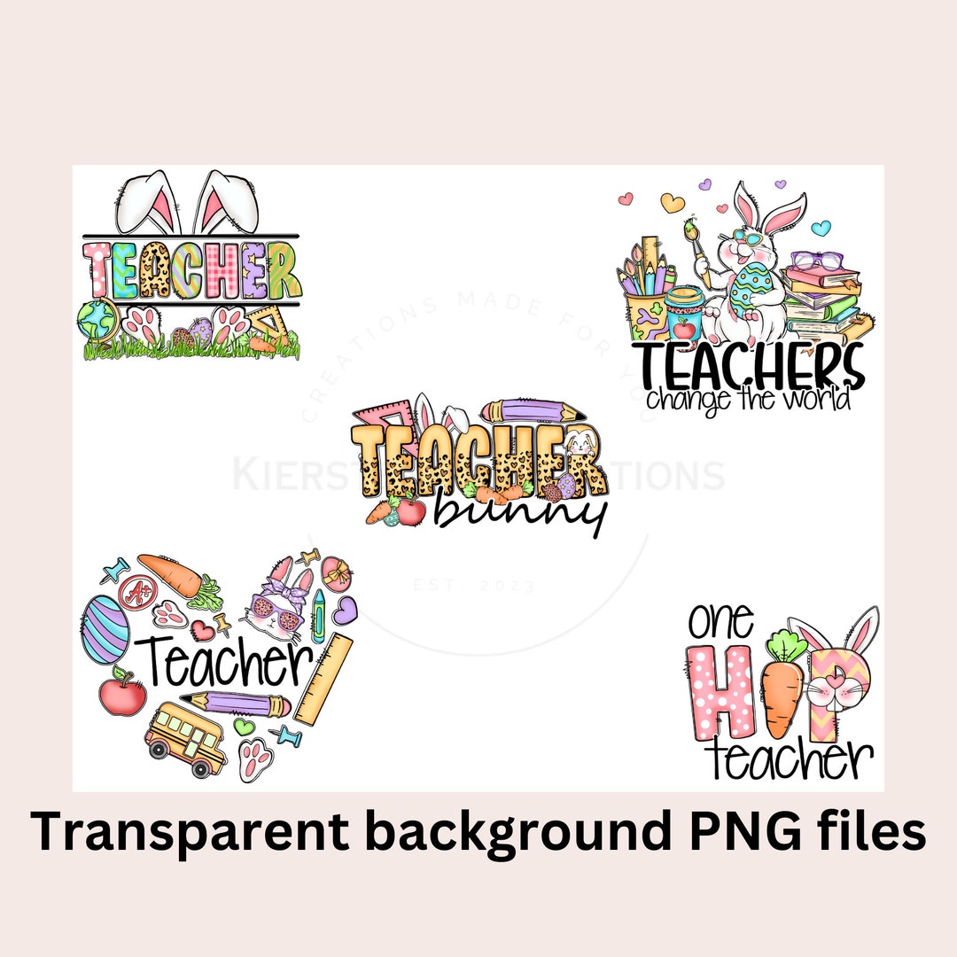 Teacher Easter PNG Bundle - Etsy