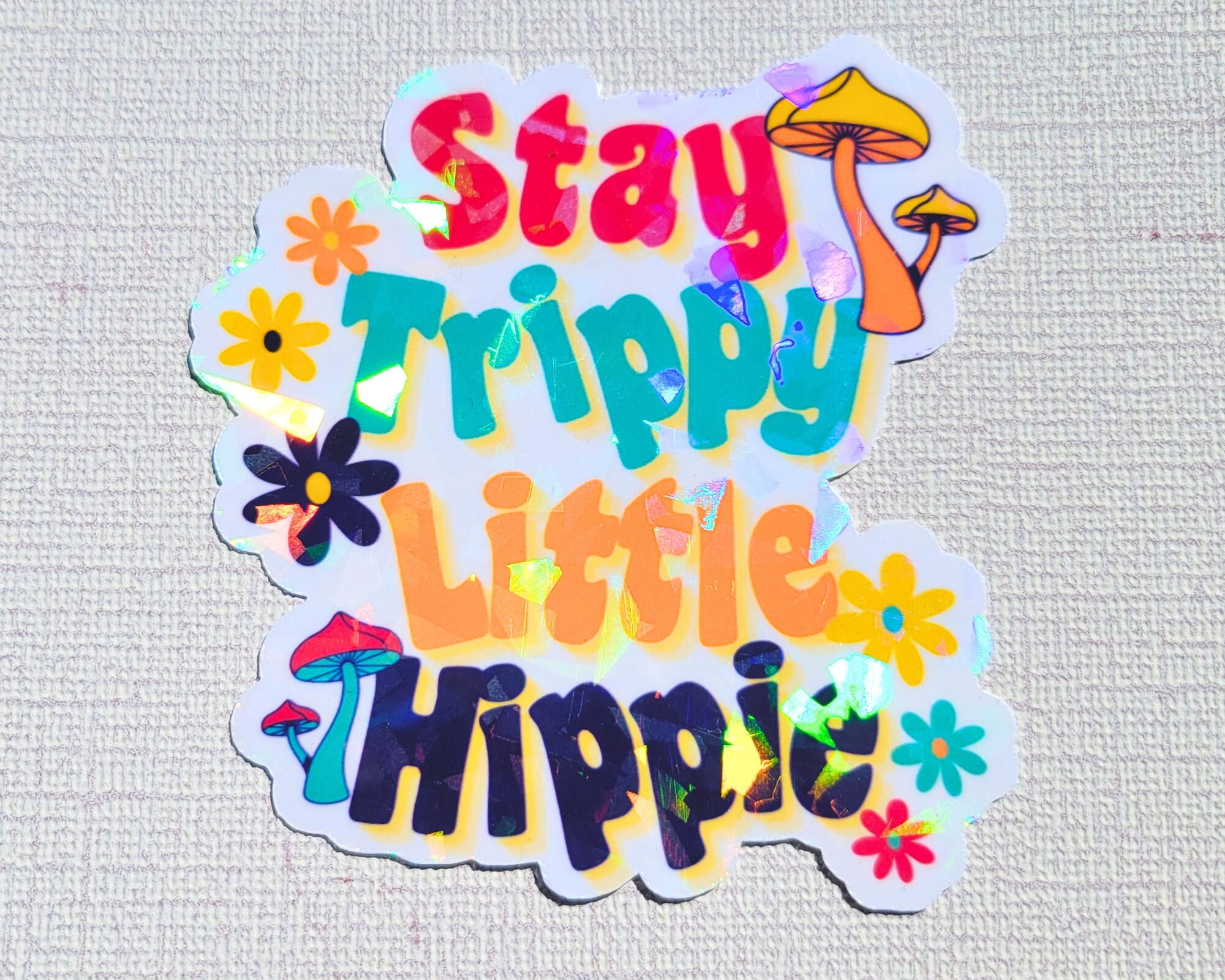 Retro 'stay Trippy' Sticker Hippie Sticker Retro Sticker Sunshine ...