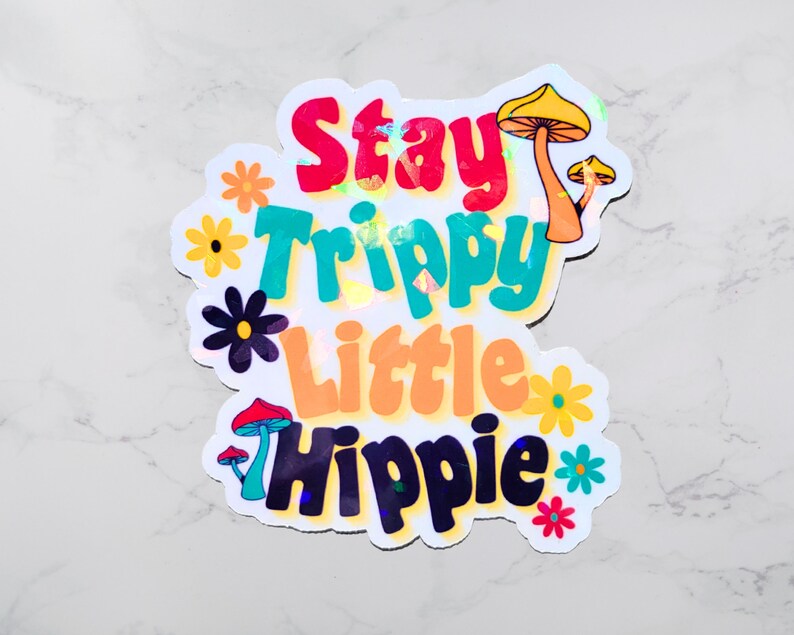 Retro 'stay Trippy' Sticker Hippie Sticker Retro Sticker Sunshine ...