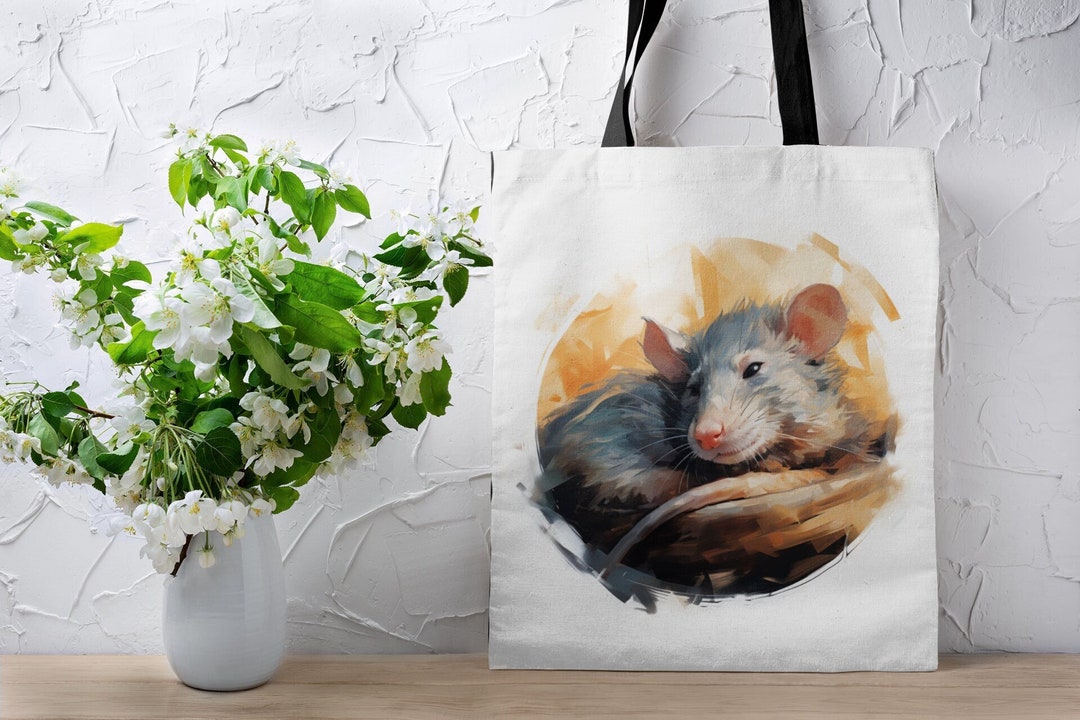 Rat Relaxing Tote Bag Tote Bag Rat Lover Gifts Reusable Rat Bags Rat ...