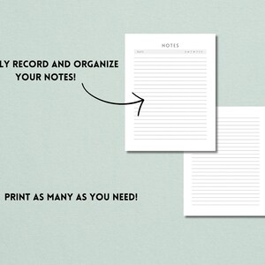 Notes Page Printable, Note Taking, Lined Notepaper, Printable ...