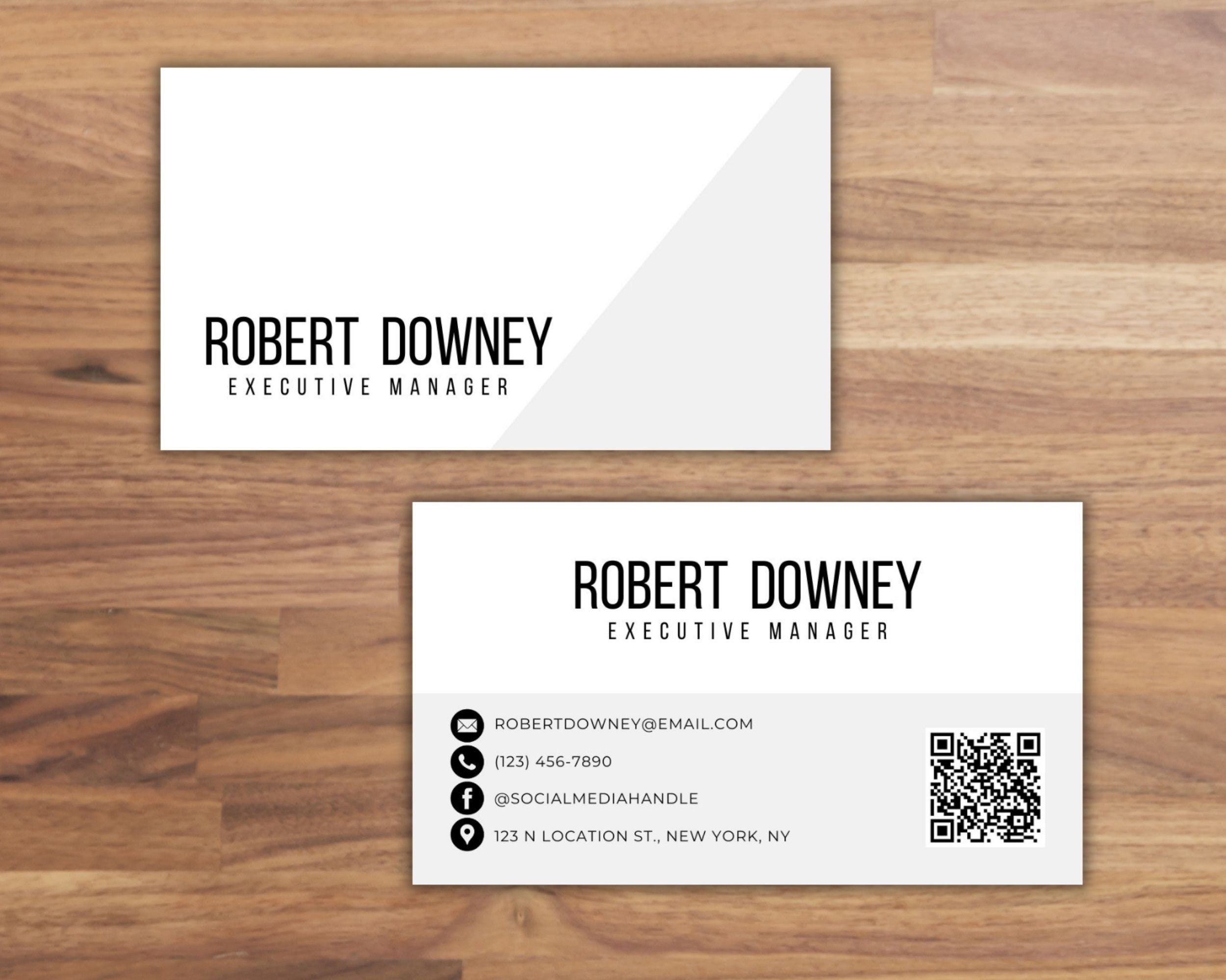 Business Card With QR Code Template, Men Business Card, Modern Business ...