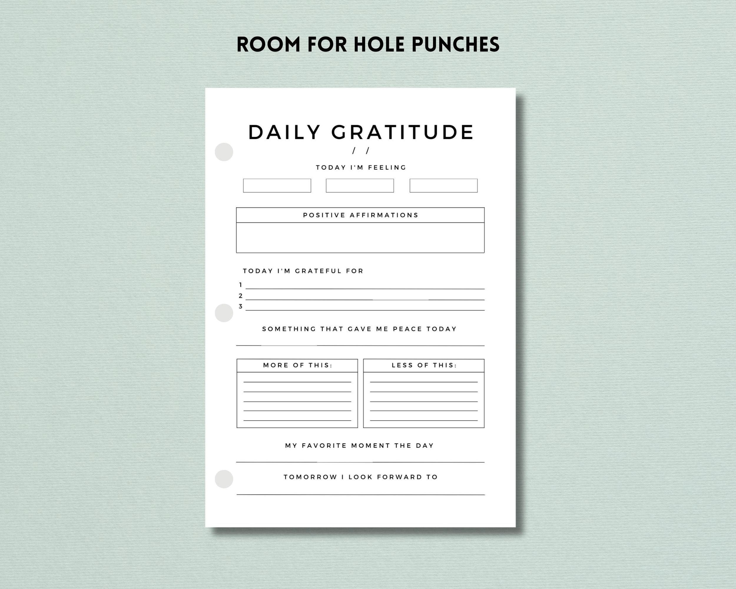 Daily Gratitude Printable, Gratitude Journal Prompts, Gratitude Diary ...