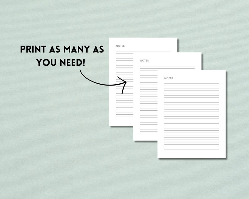 Blank Notes Page Printable Note Taking To-do List Lined - Etsy