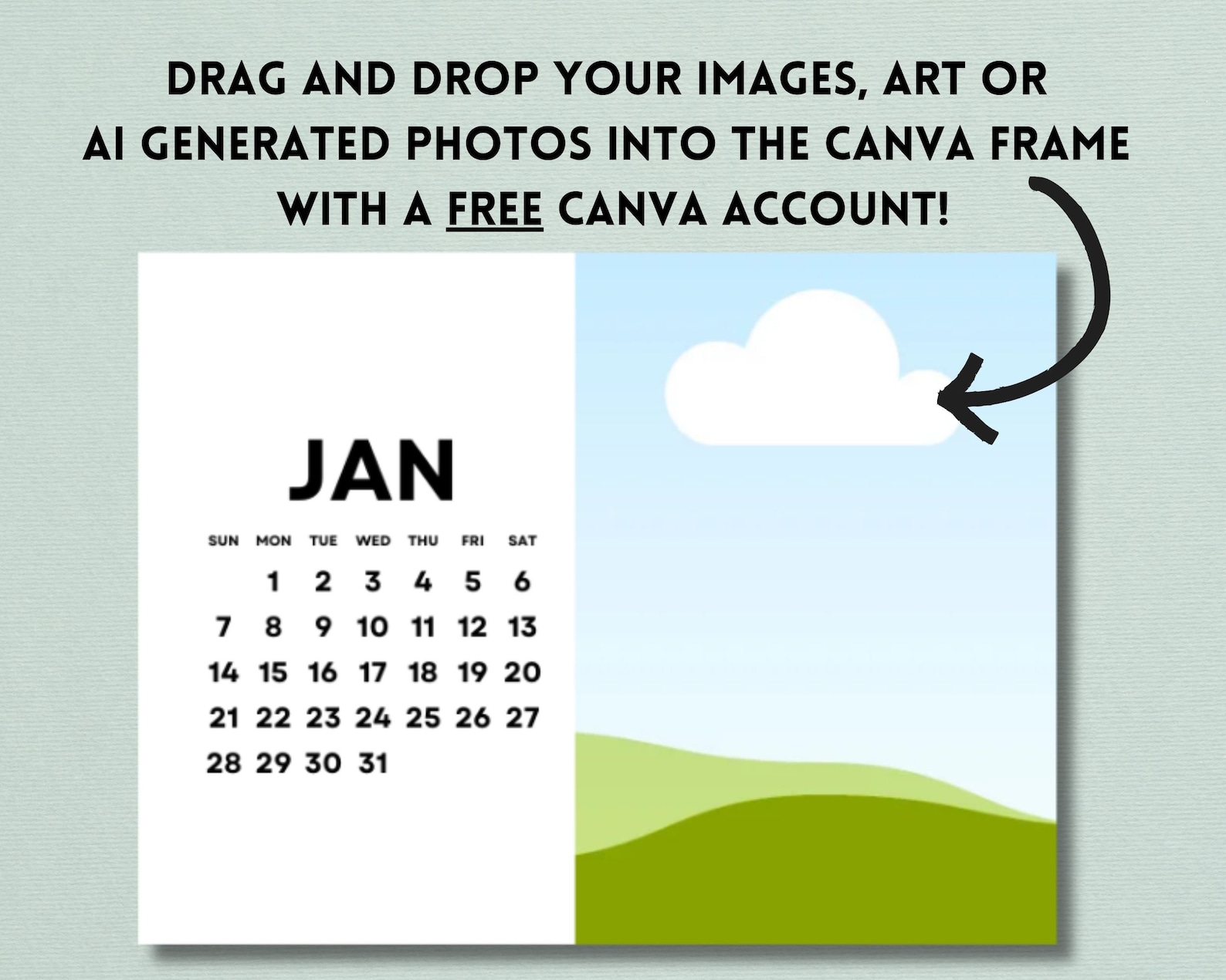 2024 Canva Template Calendar, 2024 Canva Calendar, 2024 Calendar ...