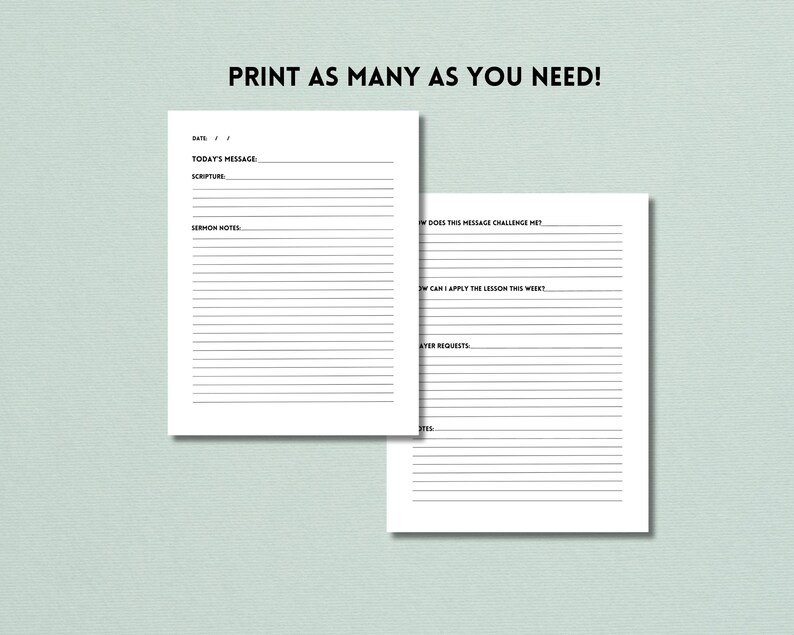 Sermon Notes Printable, Bible Study Printable, Devotional Journal ...