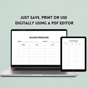 A.M./P.M. Blood Pressure Log Printable Template, Morning and Evening ...