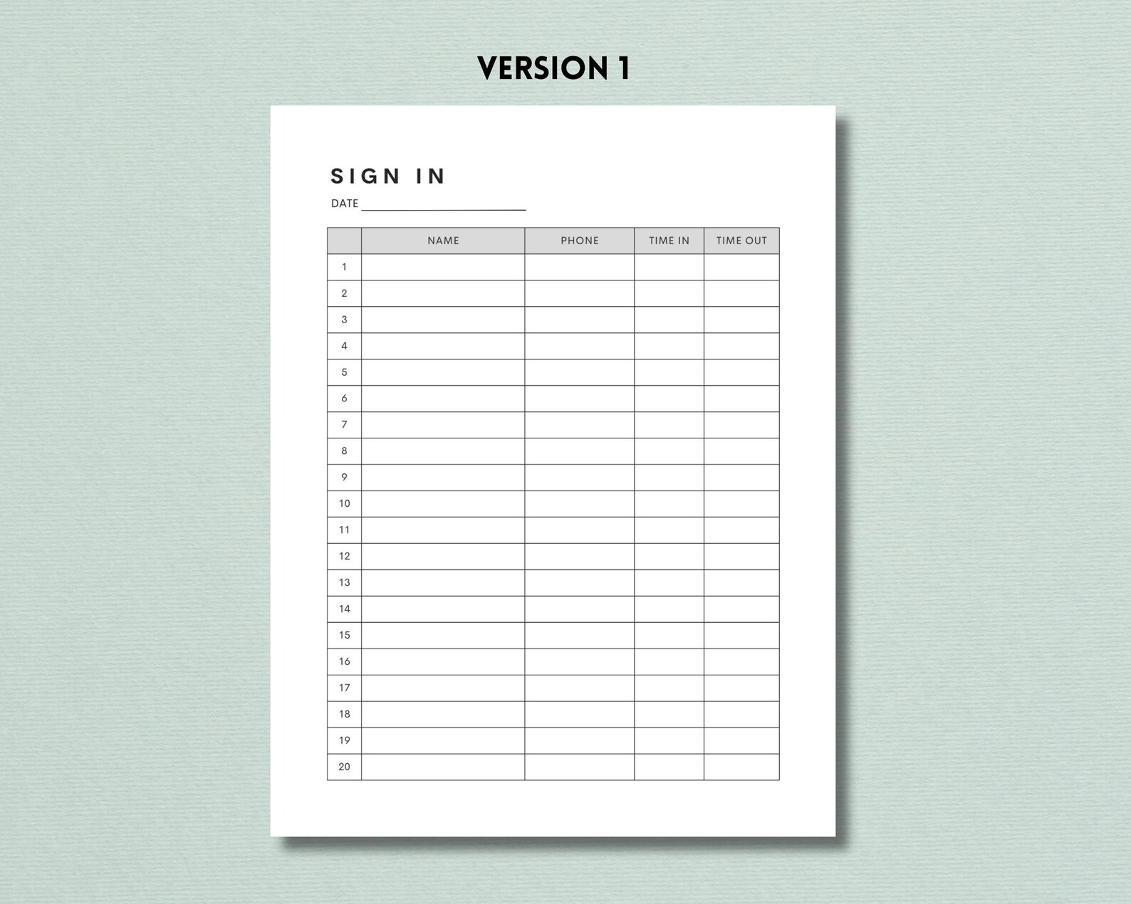 Sign in Sheet Printable, Event Sign In, Open House Sign In, Real Estate ...