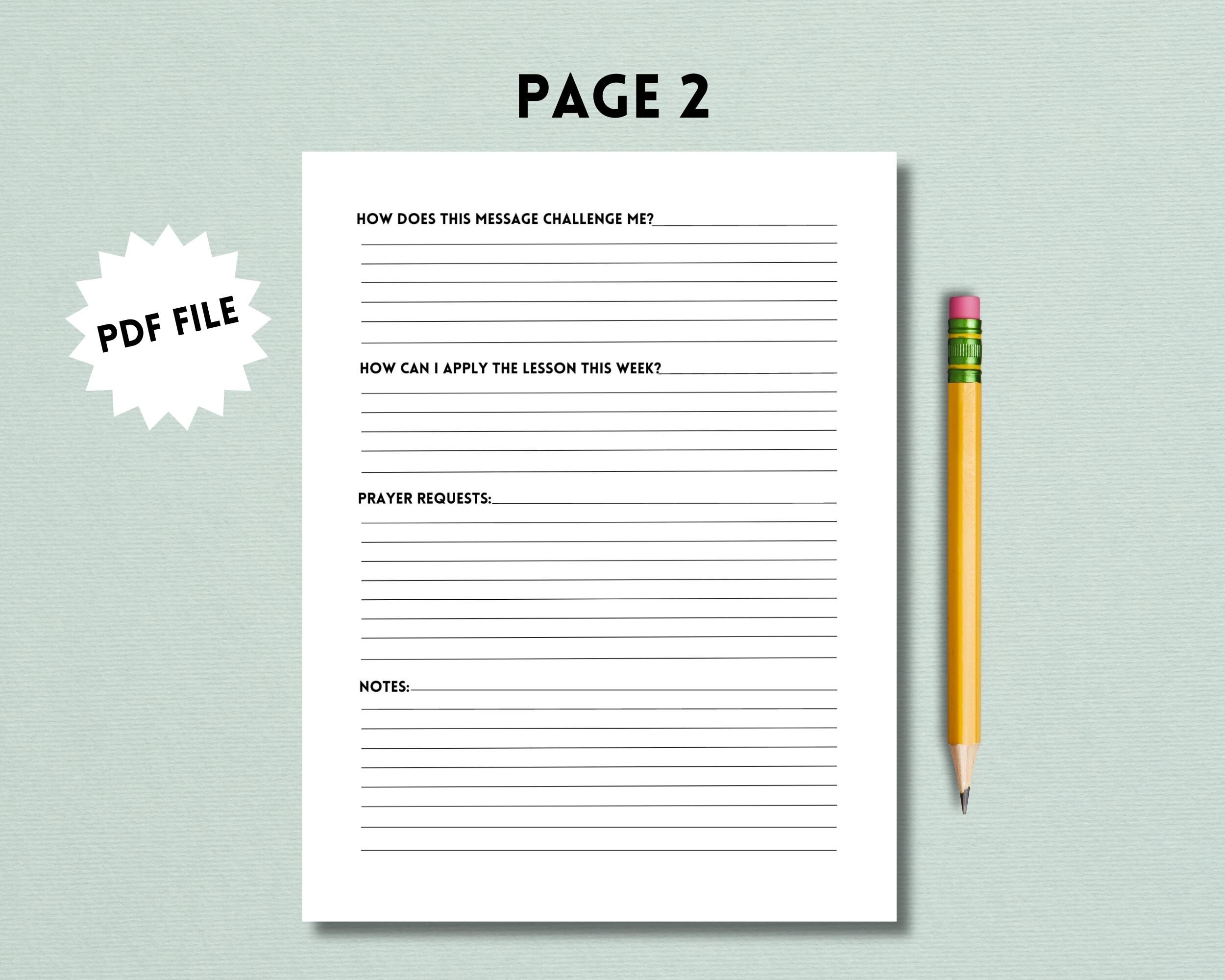 Sermon Notes Printable, Bible Study Printable, Devotional Journal ...