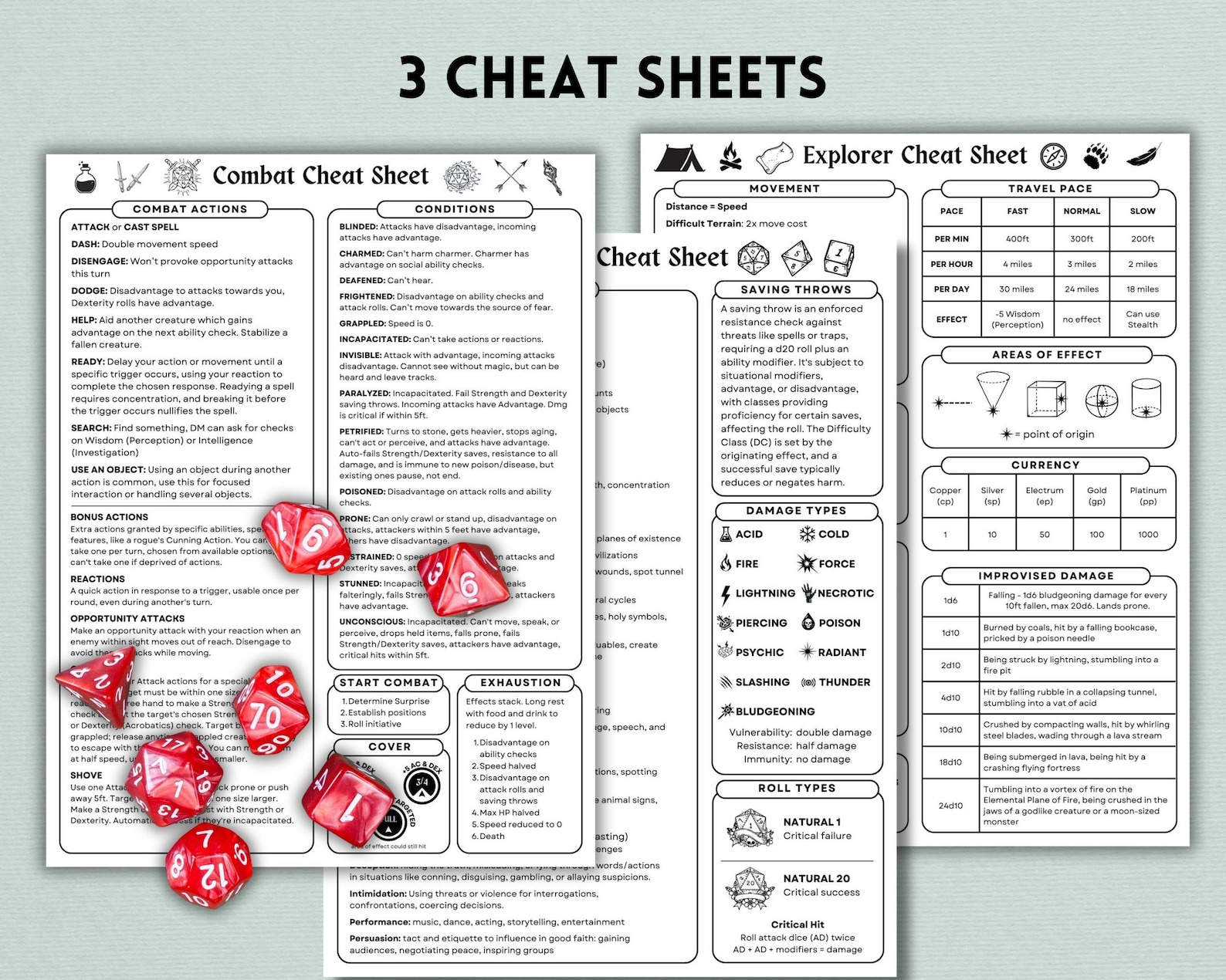 Dnd Bundle, 5e, Dnd Printable, Dnd Cheat Sheet, Dnd Player Guide, Dnd ...