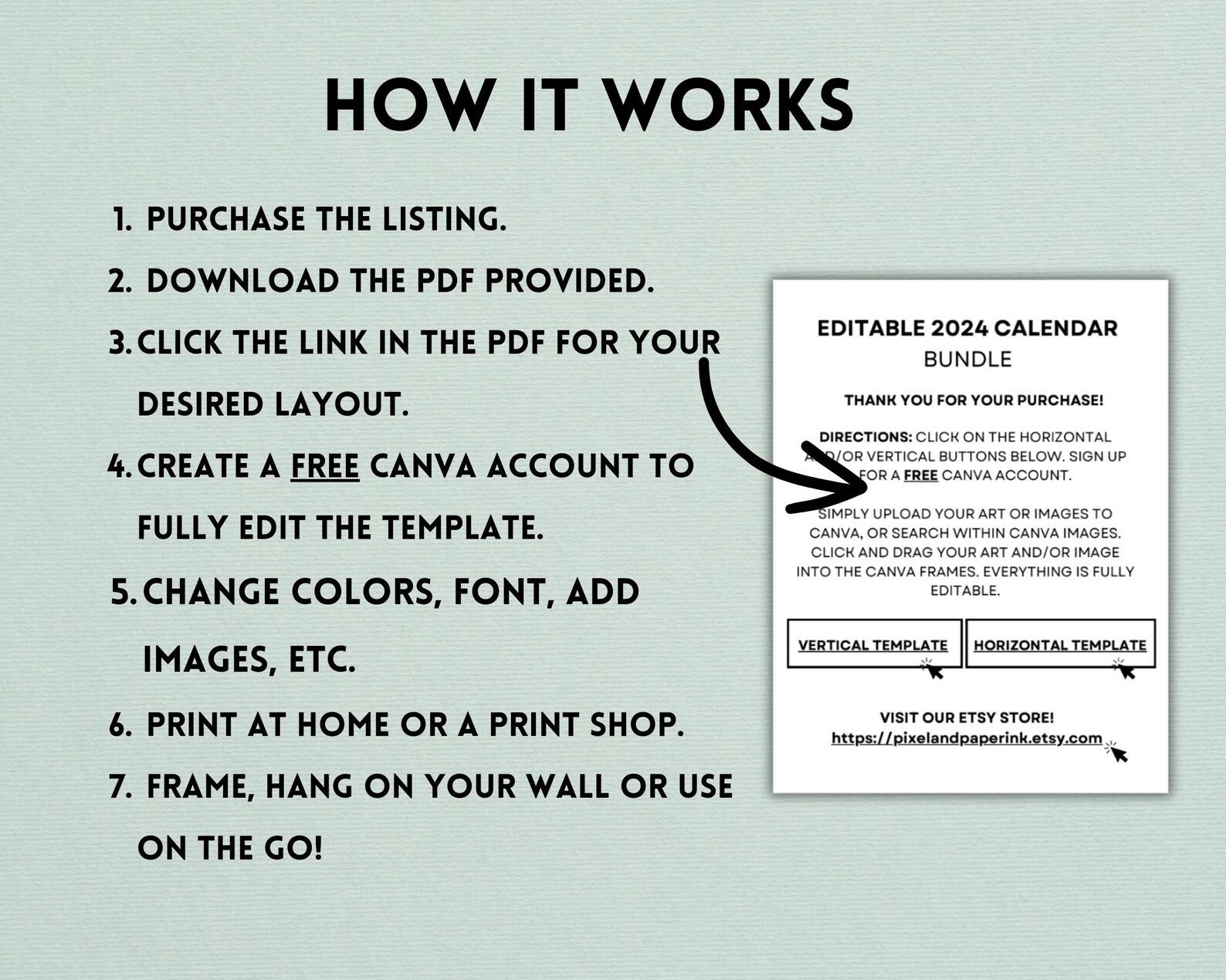 2024 Canva Template Calendar, 2024 Canva Calendar, 2024 Calendar ...