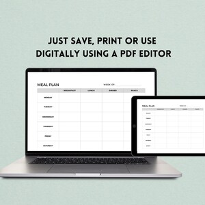 Printable Weekly Meal Planner Landscape, Food Diary, Meal Tracker, Food ...