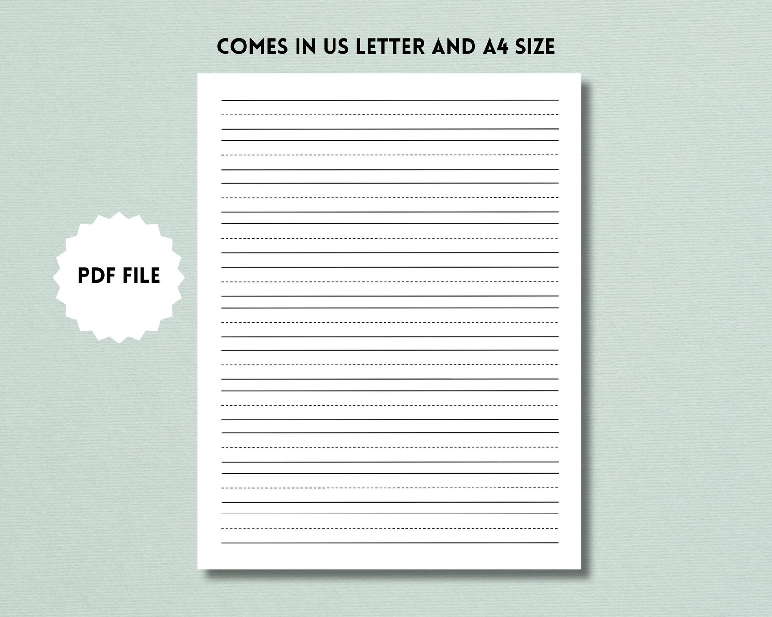 Handwriting Practice Paper Printable, Printable Stationary, Penmanship ...