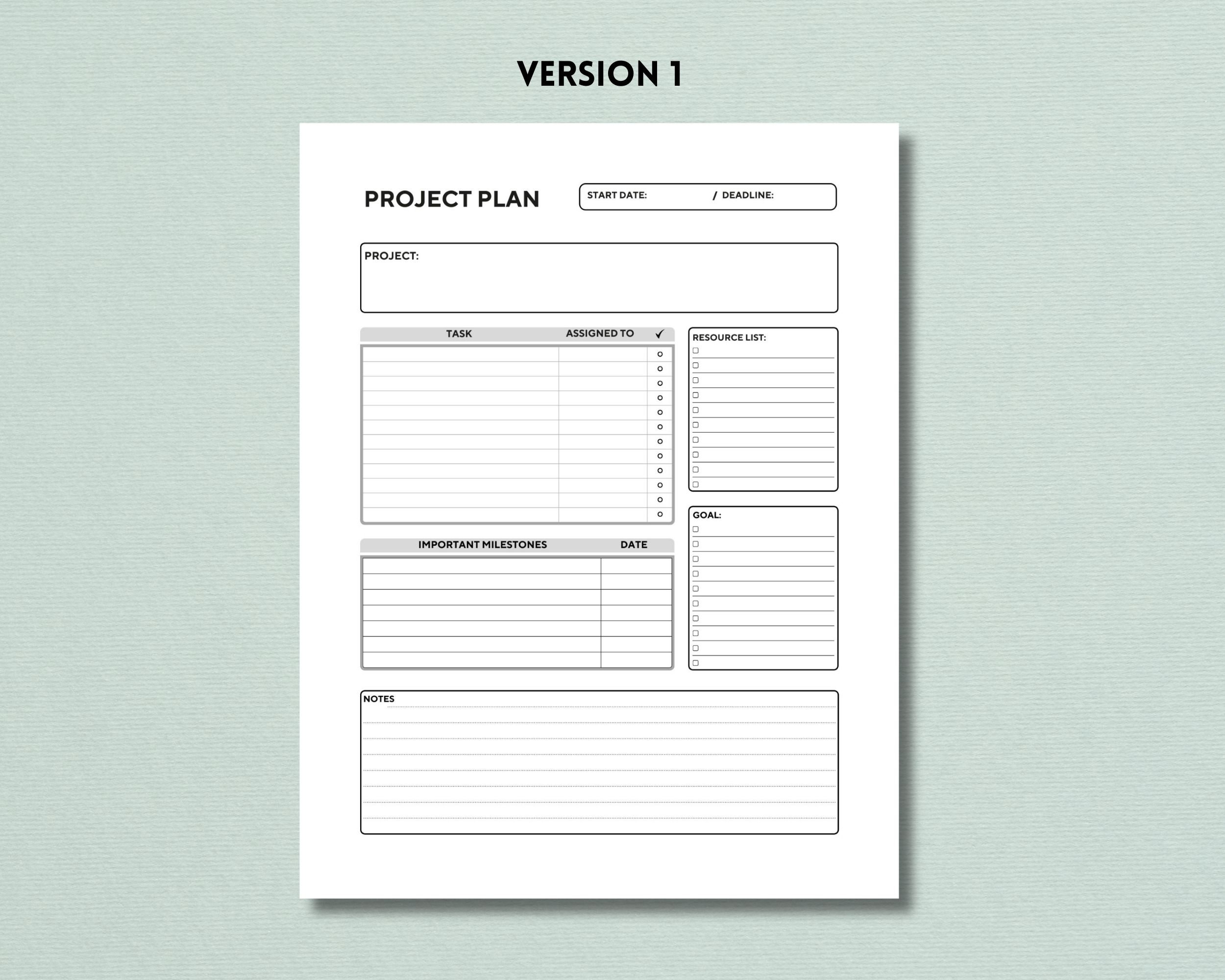 Project Planner Printable Template, Task Tracker, Productivity Planner ...