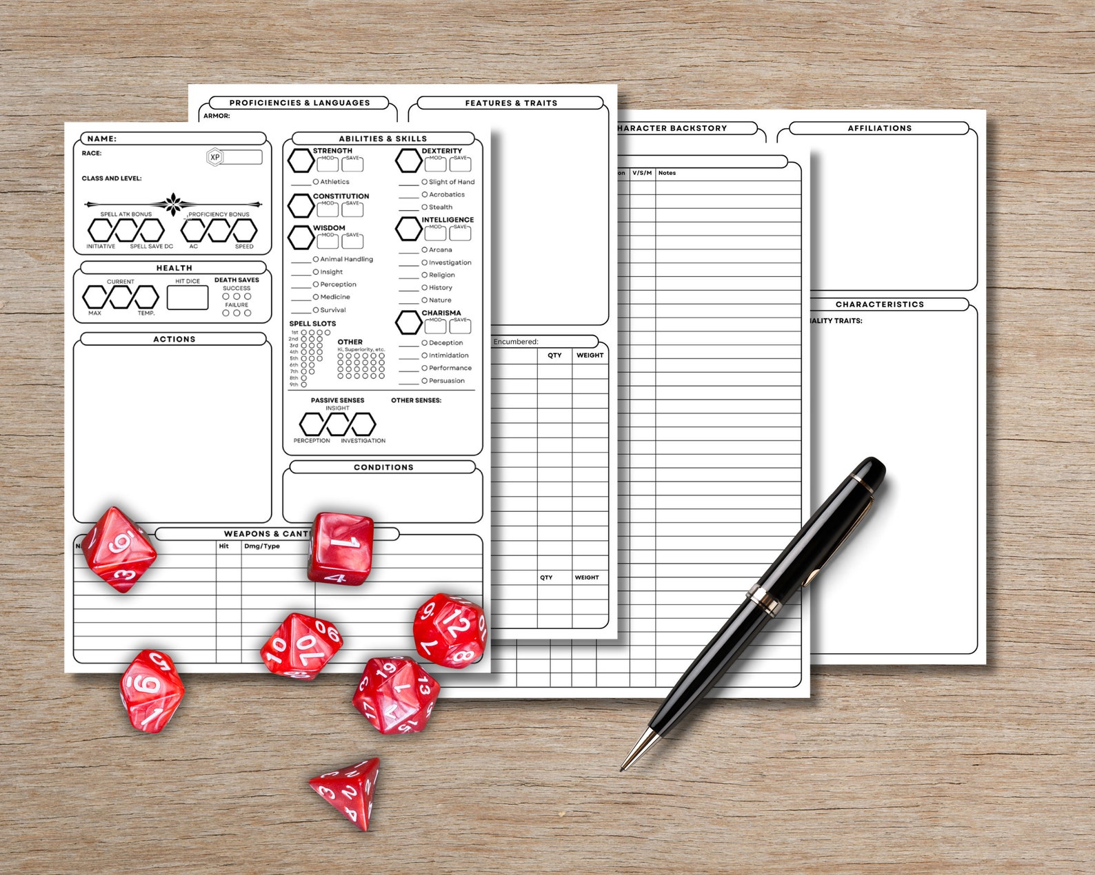 Dnd Character Sheet Printable, 5e, 2014, 2024, Dnd Character Journal ...
