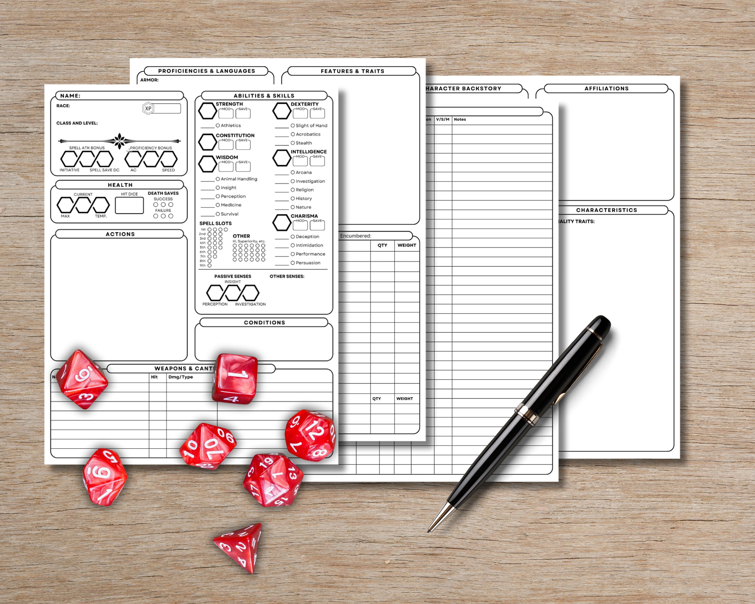 Dnd Character Sheet Printable, 5e, Dnd Character Journal, Dnd Player ...